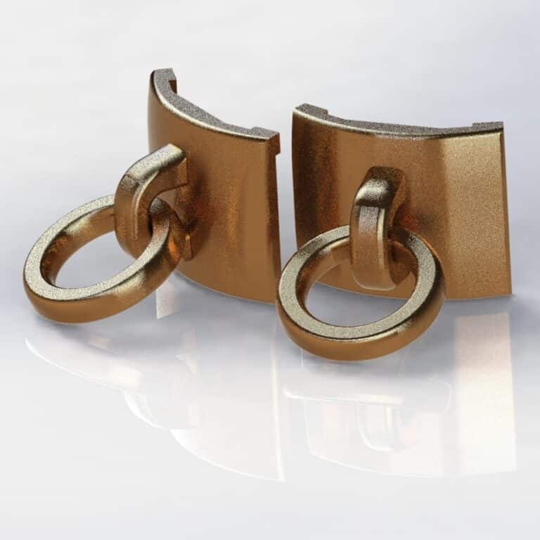 40mm Locking plate for Wrist Cuffs with ring | Swedish Collar